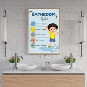 Bathroom Rules Panel, A3, in Files: 1 PDF and 1 JPG (300 Dpi) + 1 Free ...