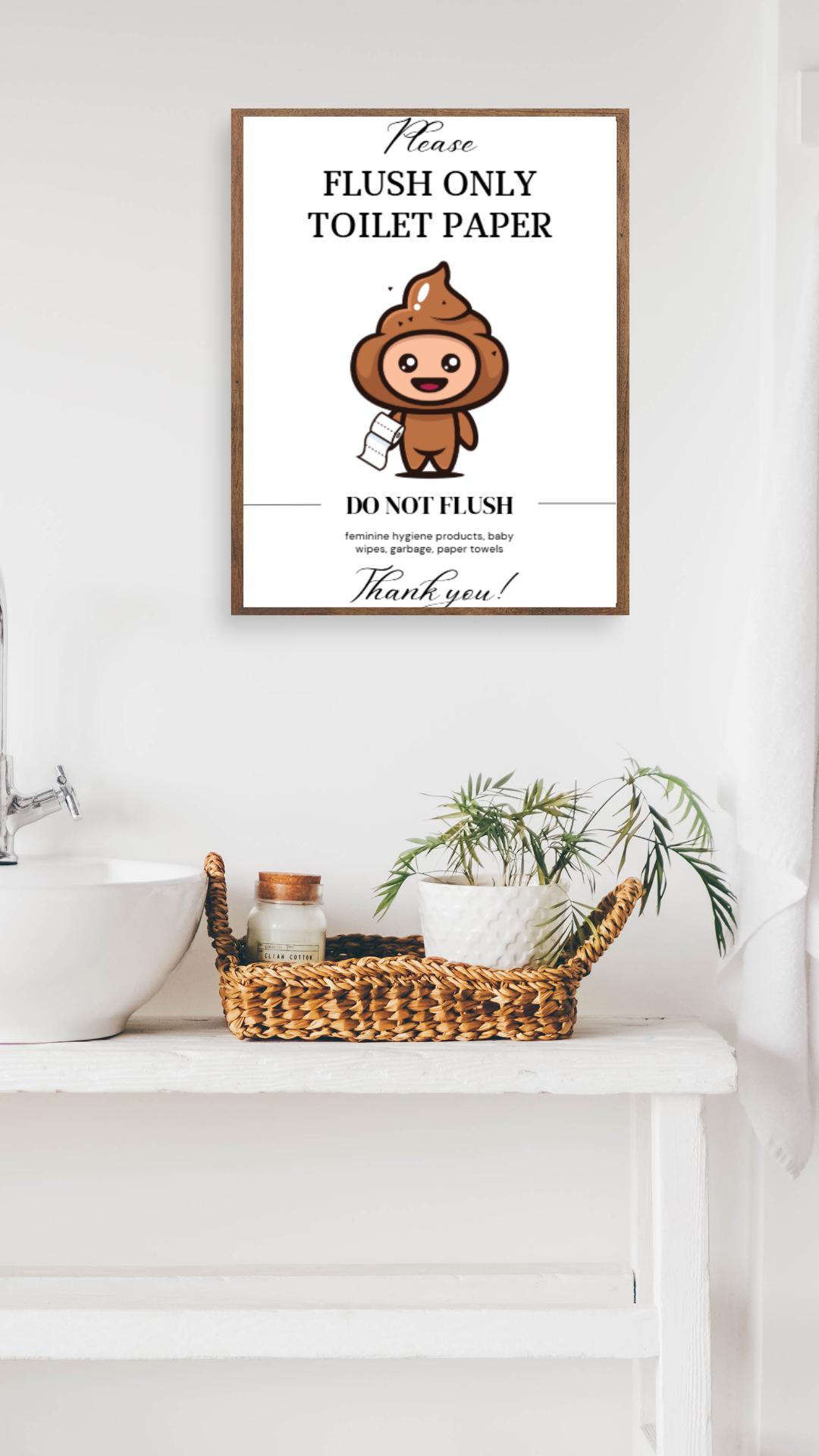 Flush Toilet Paper Digital Poster in JPG File - A3 + "flush Toilet ...