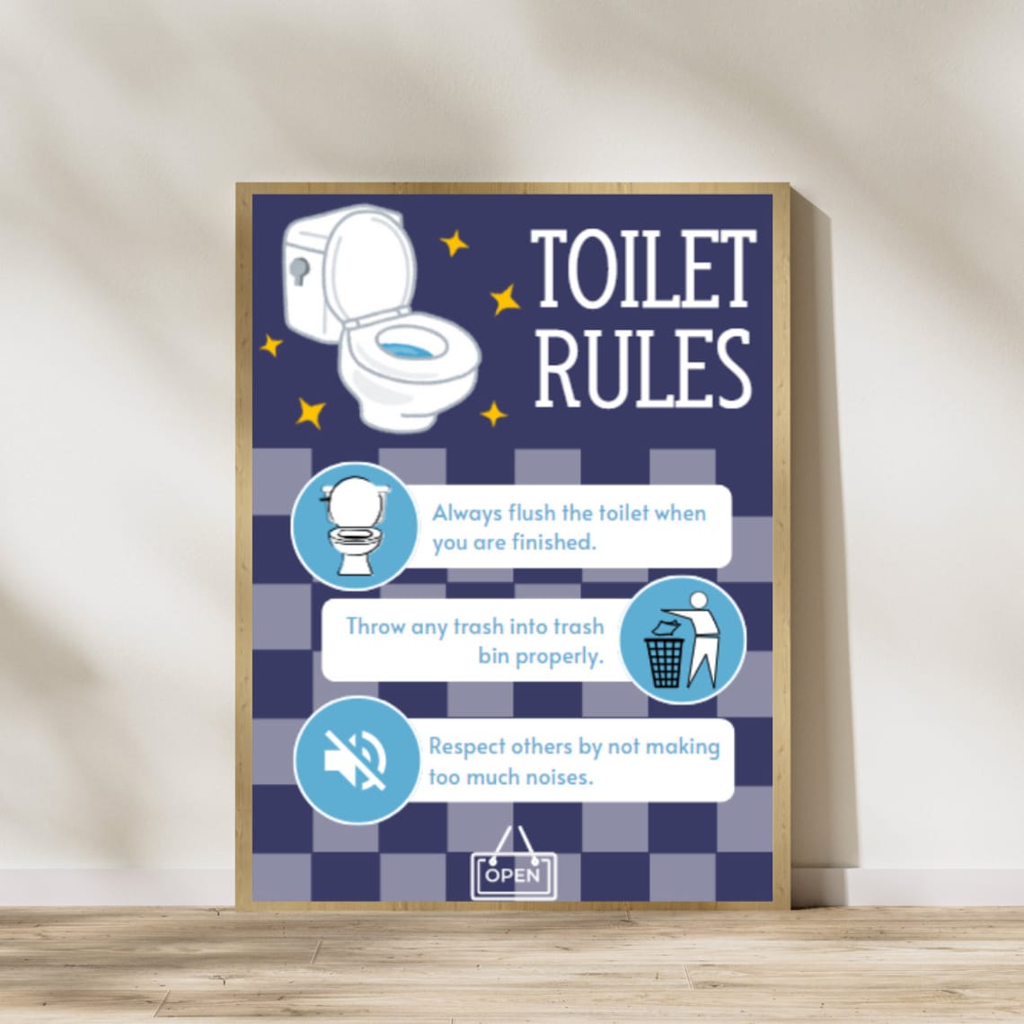 Toilet Rules Digital Poster, A3, in JPG File Toilet Rules Poster ...