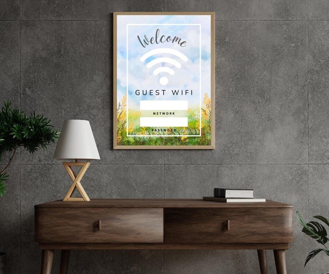 Digital Poster "welcome - Guest Wifi" in JPG File + Editable Poster ...