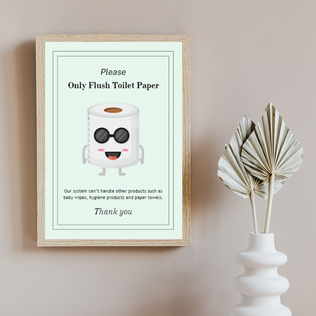 Flush Toilet Paper Digital Poster in JPG File A3 flush Toilet Paper ...