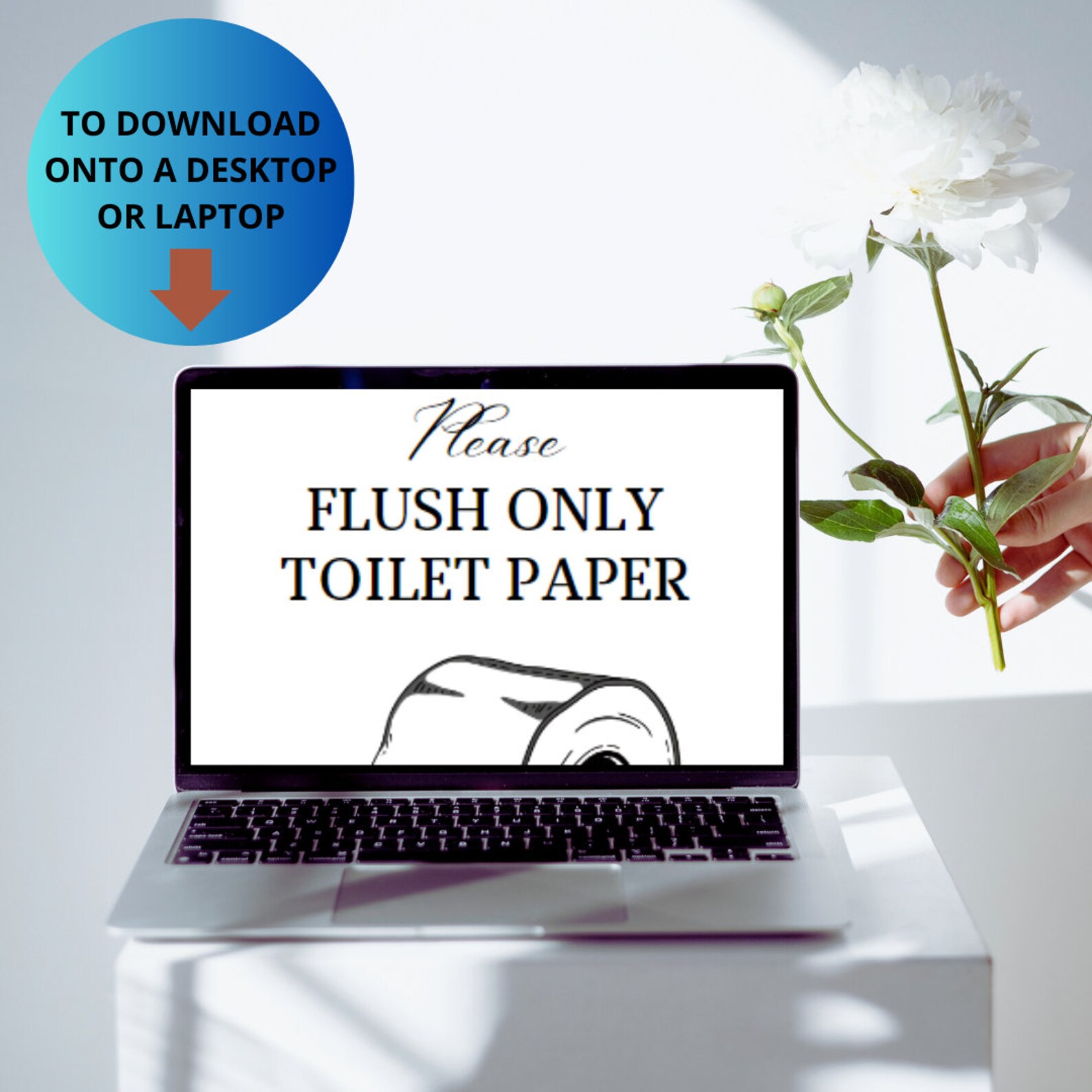 Flush Toilet Paper Digital Poster in JPG File - A3 + "flush Toilet ...