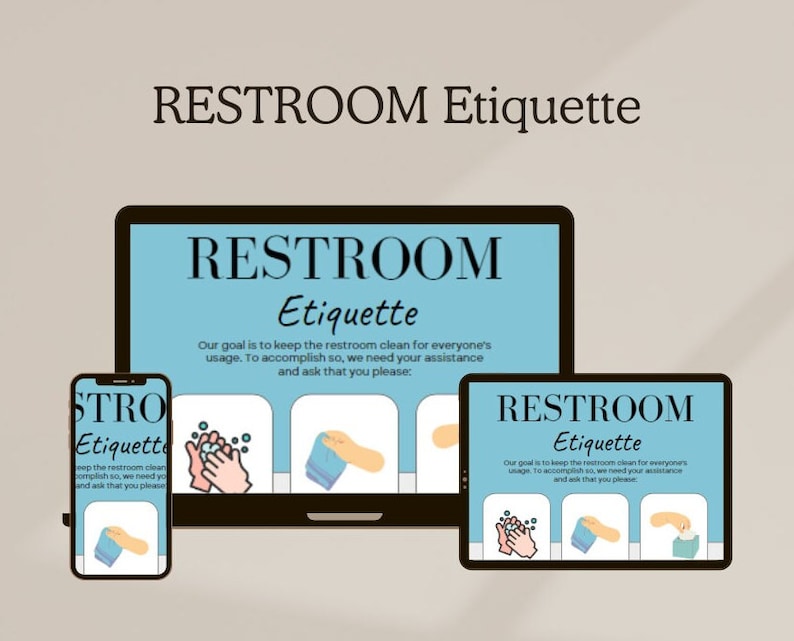 Toilet Rules Digital Poster, A3, in JPG File + Toilet Rules Poster ...