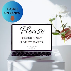 Dont Forget the Flush, Do Not Flush Toilet Paper Sign, Black Bathroom ...