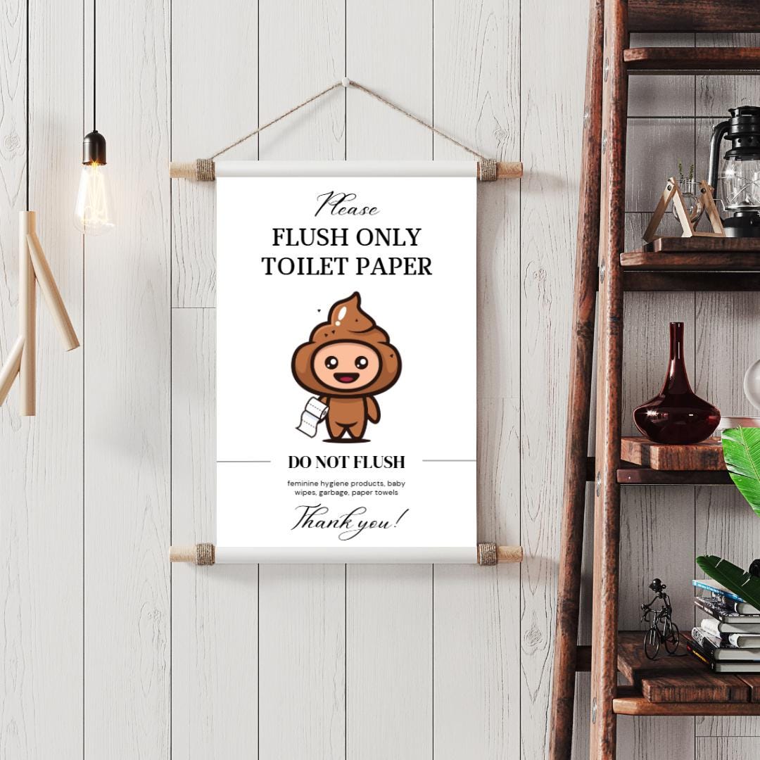 Flush Toilet Paper Digital Poster in JPG File - A3 + "flush Toilet ...