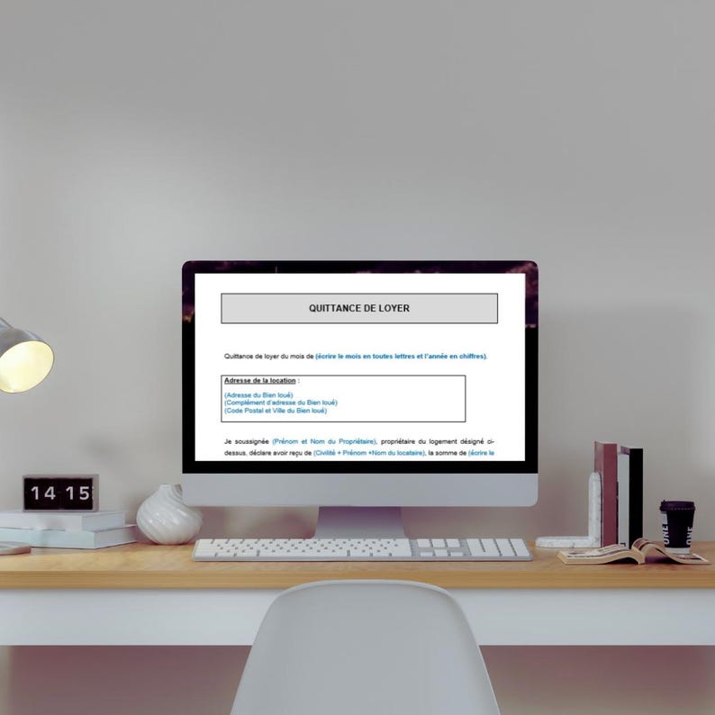 Rent Receipt/receipt Template on Word, in French, Editable/customizable ...