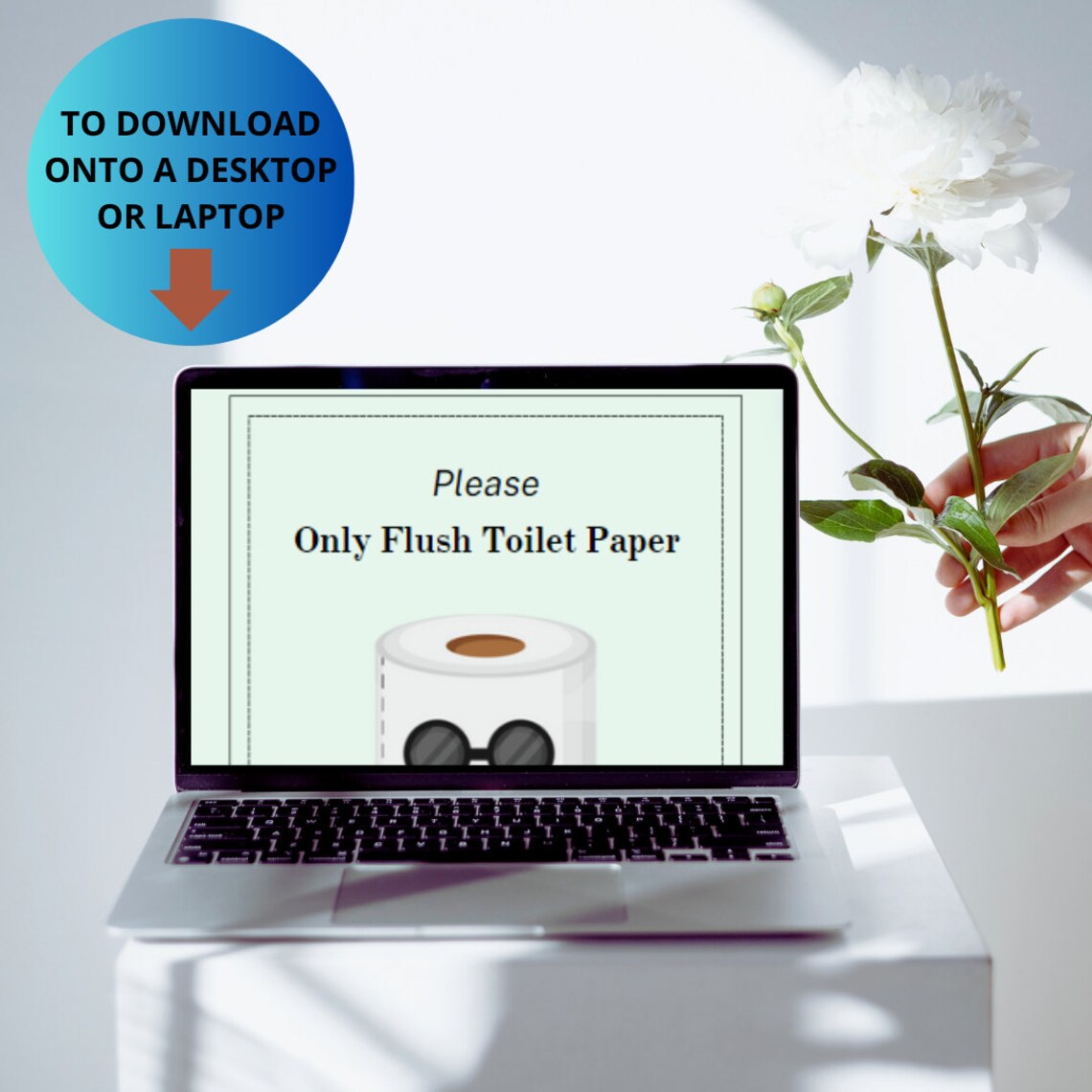 Flush Toilet Paper Digital Poster in JPG File A3 flush Toilet Paper ...