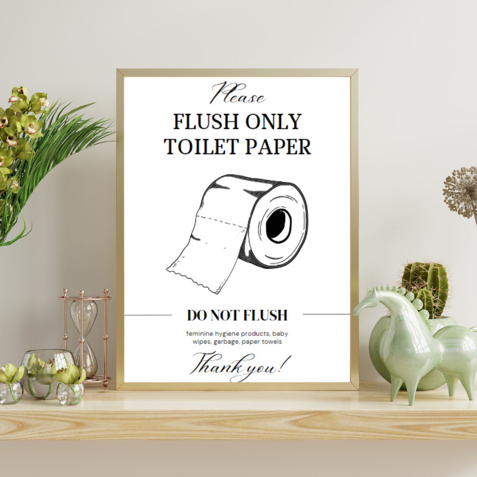 Flush Toilet Paper Digital Poster in JPG File - A3 + "flush Toilet ...