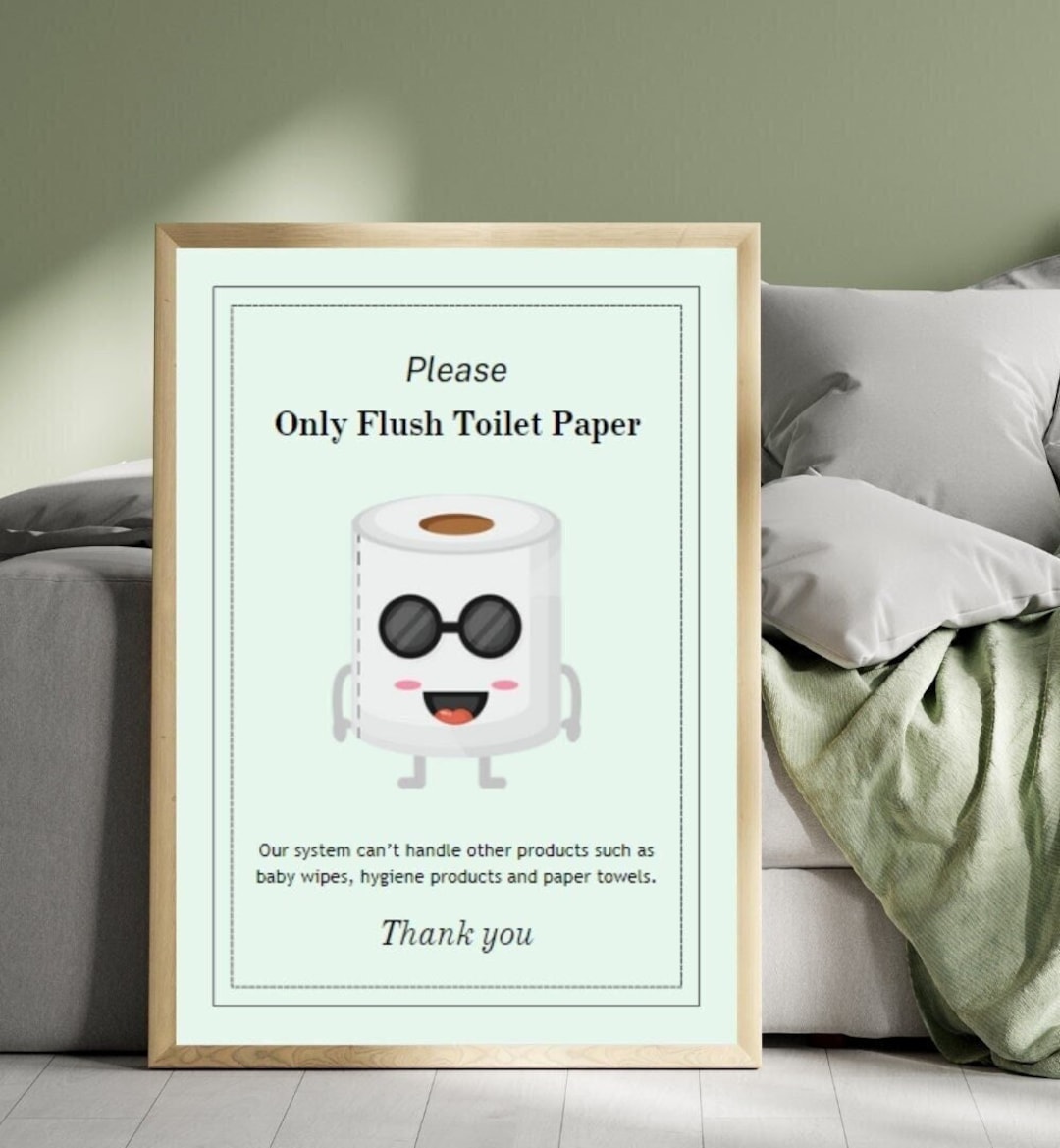 Flush Toilet Paper Digital Poster in JPG File A3 flush Toilet Paper ...