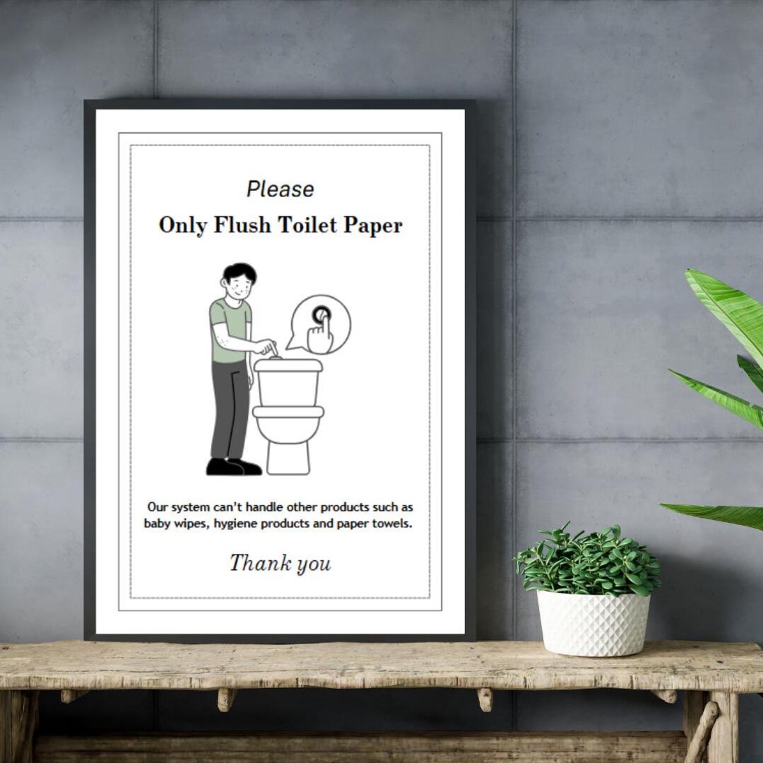 Digital Poster for Toilets, A3, in Files: 1 PDF and 1 JPG + Editable ...