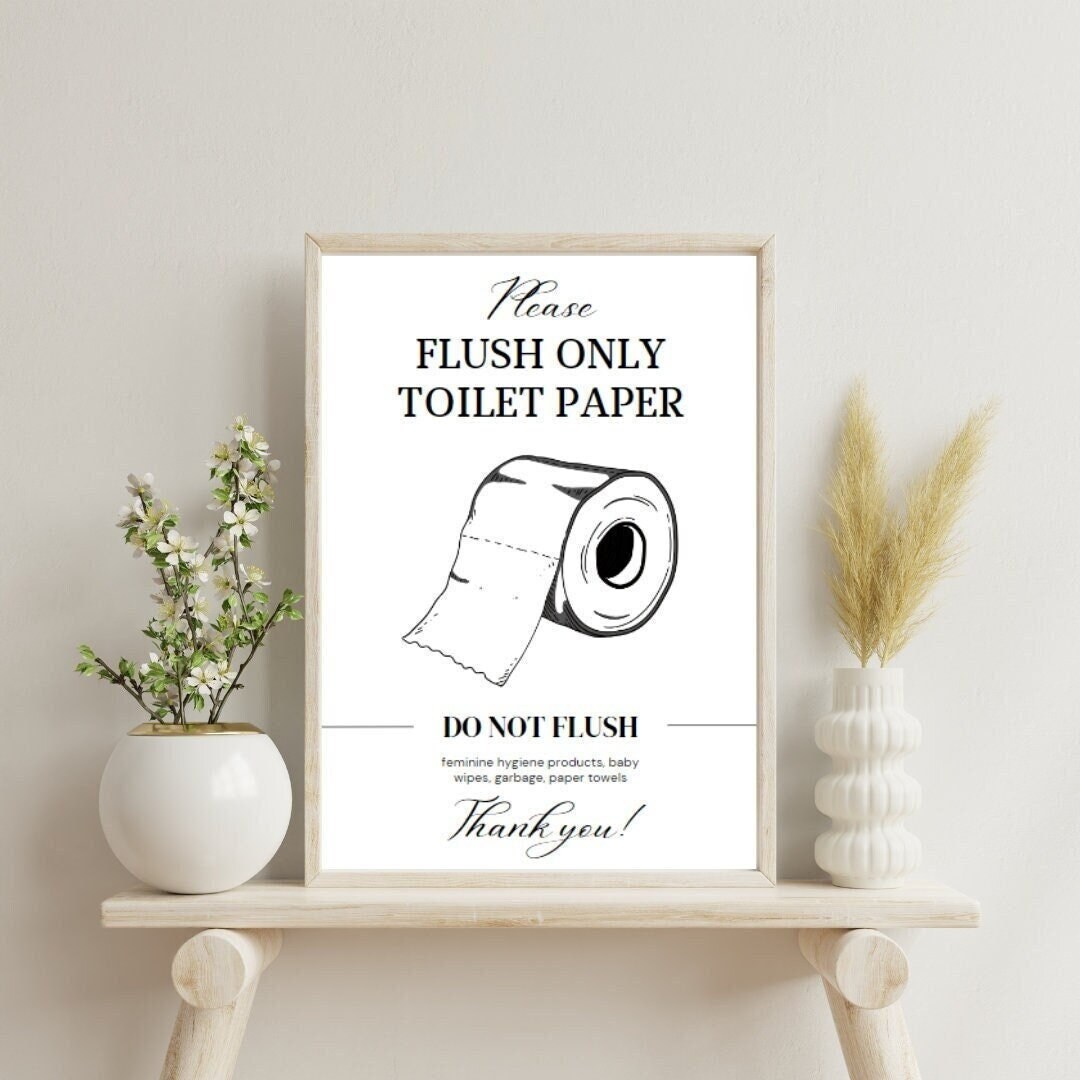 Flush Toilet Paper Digital Poster in JPG File - A3 + "flush Toilet ...