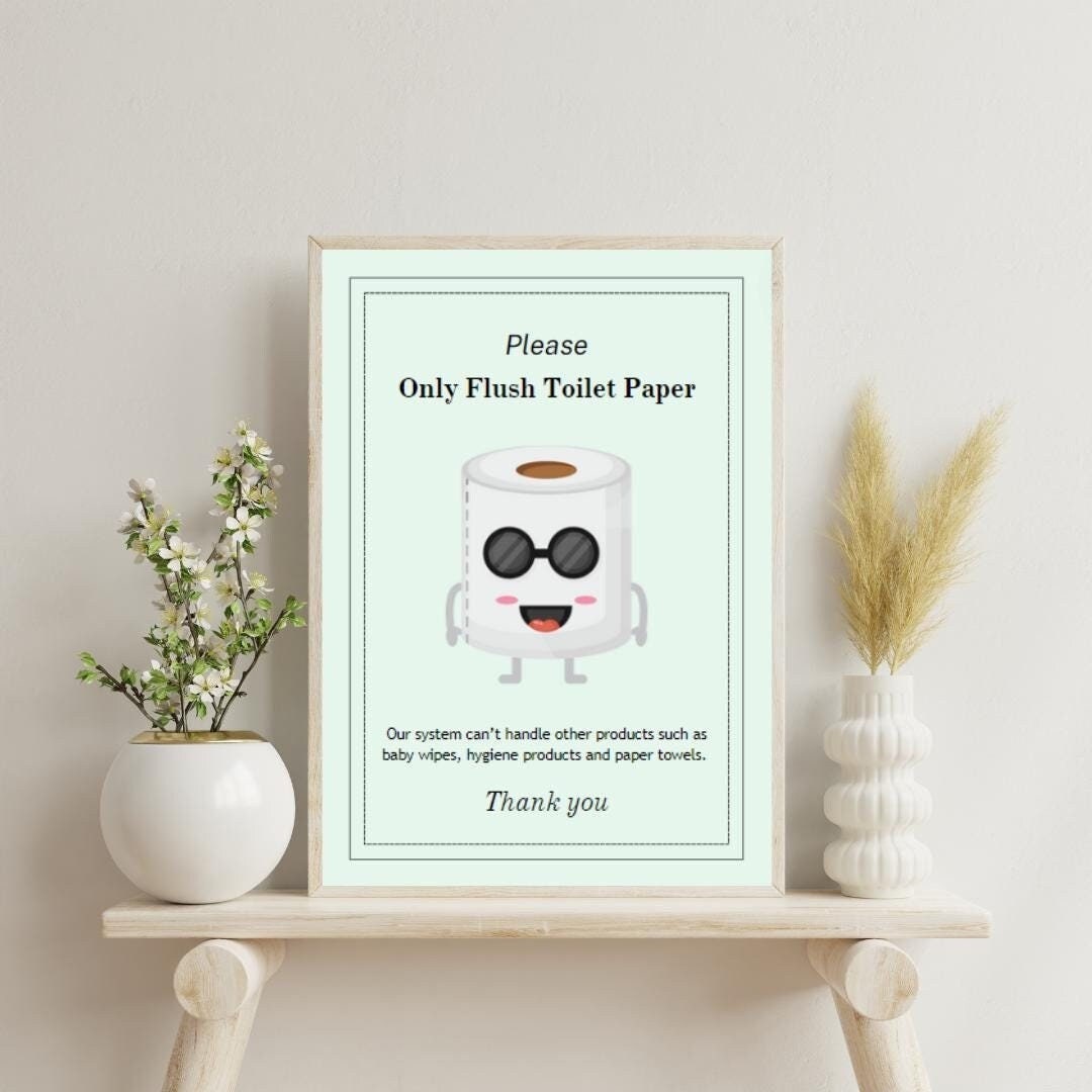Flush Toilet Paper Digital Poster in JPG File - A3 + "flush Toilet ...