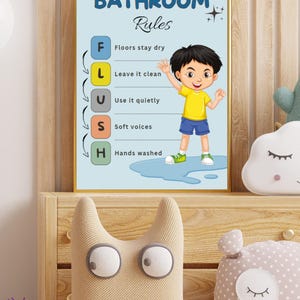 Bathroom Rules Panel, A3, in Files: 1 PDF and 1 JPG (300 Dpi) + 1 Free ...