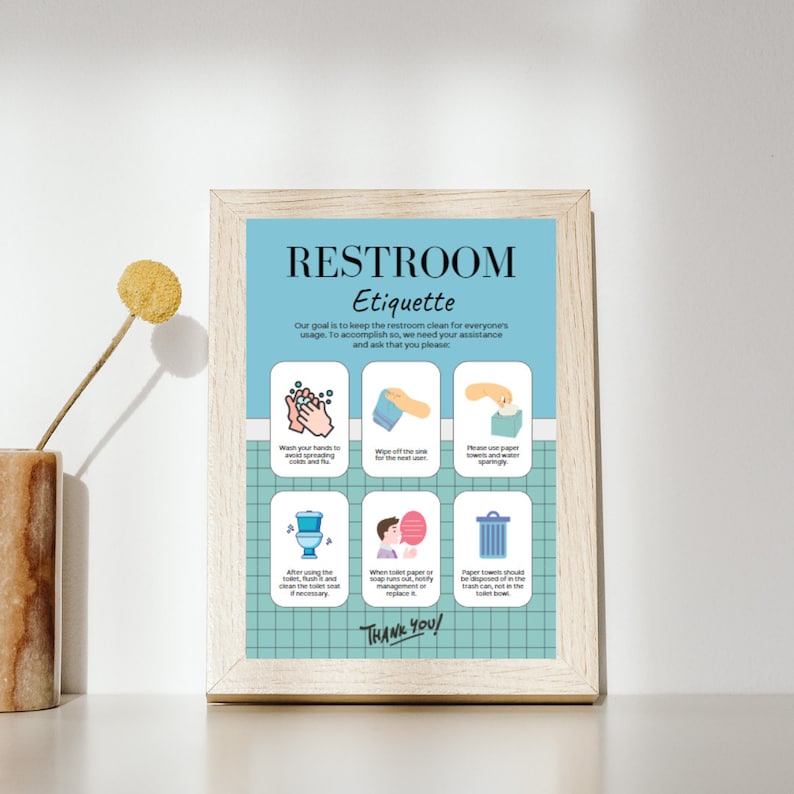 Toilet Rules Digital Poster, A3, in JPG File + Toilet Rules Poster ...