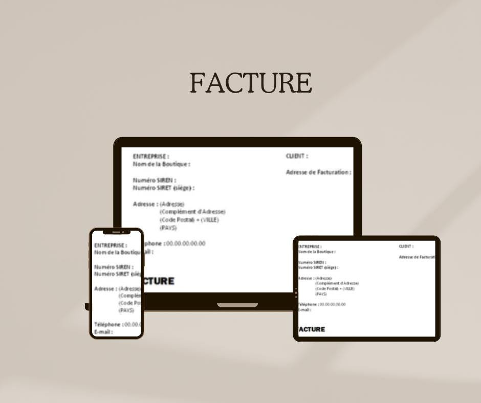 Excel Commercial Invoice Template, Self-employed, Form in French ...