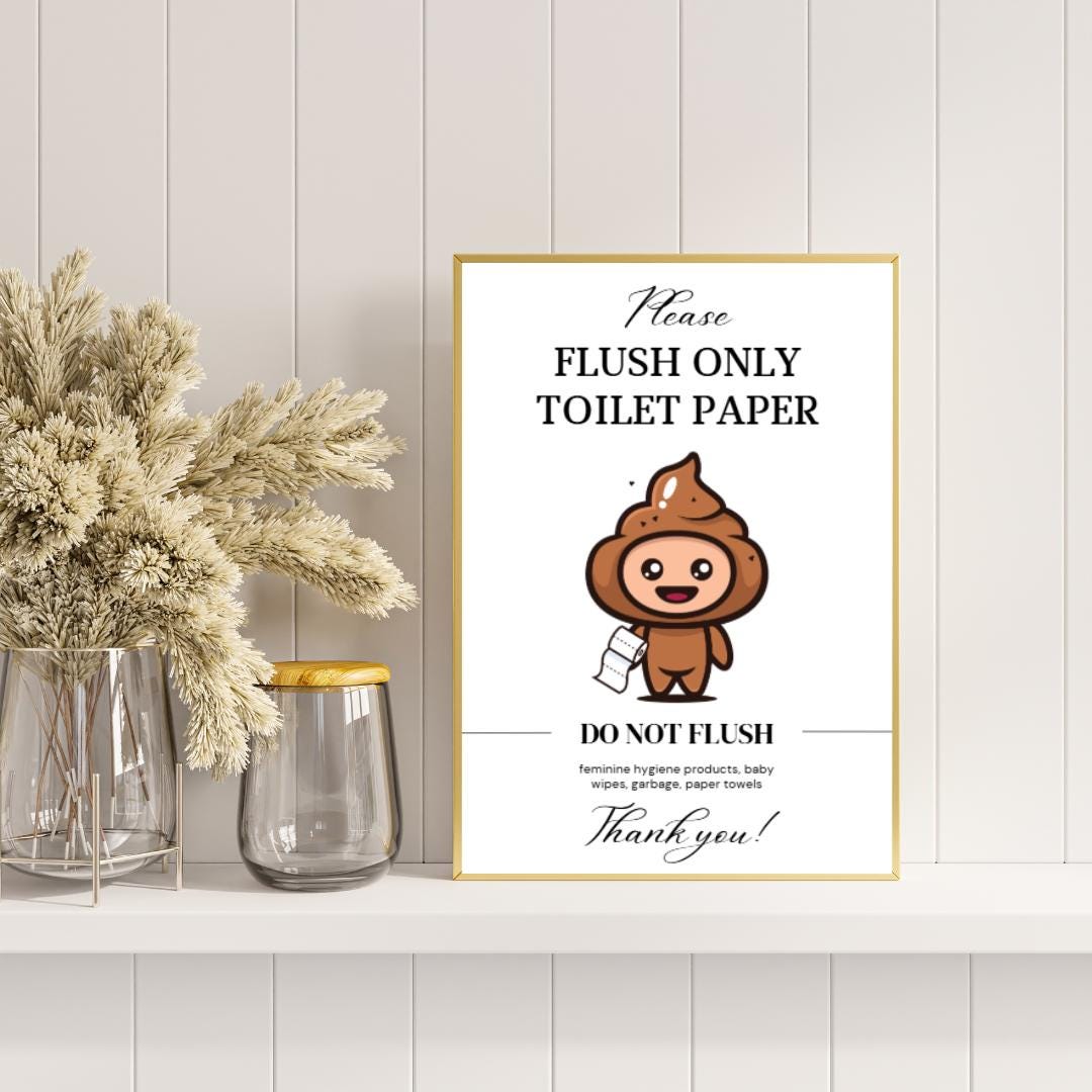 Flush Toilet Paper Digital Poster in JPG File - A3 + "flush Toilet ...