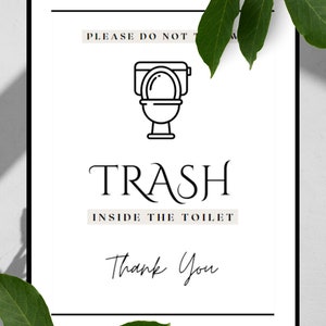Toilet Sign, in Files: 1 PDF and 1 JPG + 1 Editable Model on Canva ...