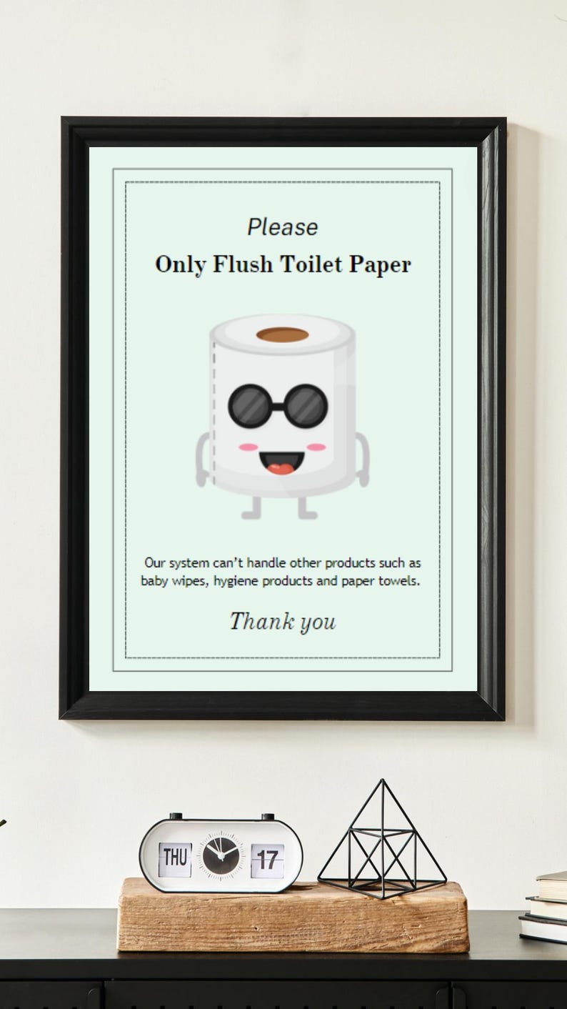 Flush Toilet Paper Digital Poster in JPG File - A3 + "flush Toilet ...