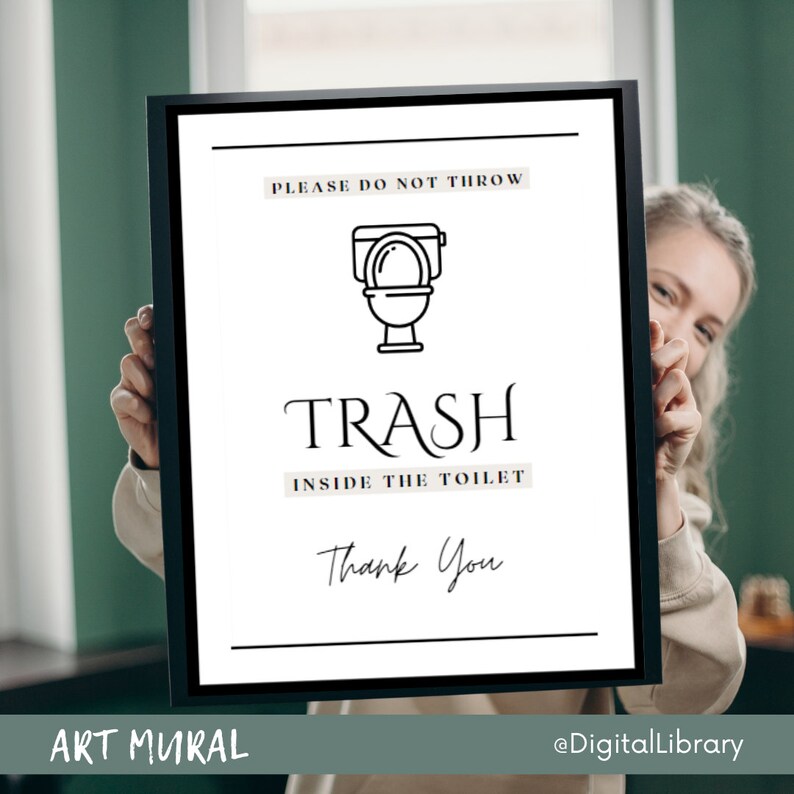 Toilet Sign, A4 Format, in Files: 1 PDF and 1 JPG + 1 Editable Model on ...