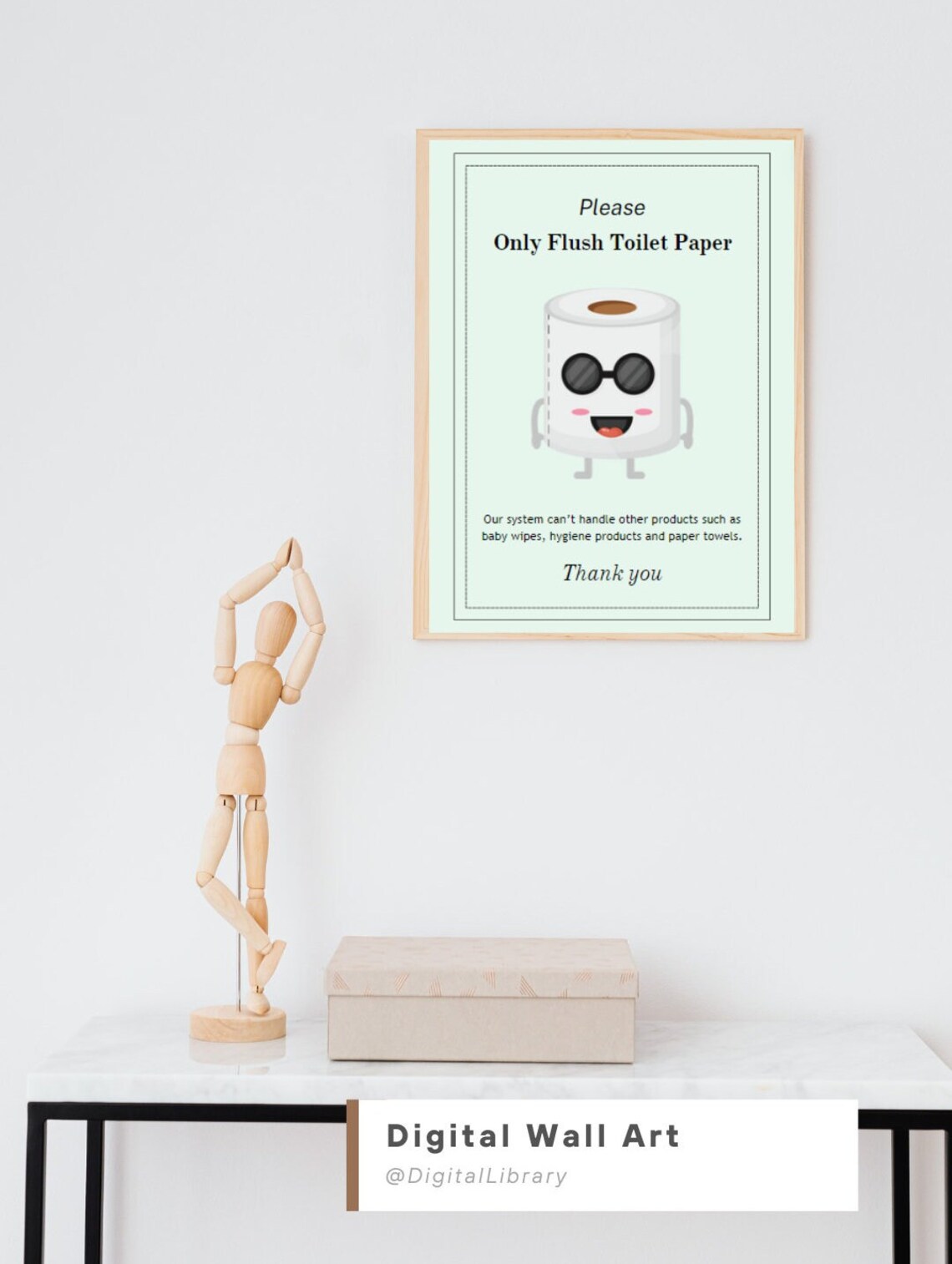 Flush Toilet Paper Digital Poster in JPG File A3 flush Toilet Paper ...