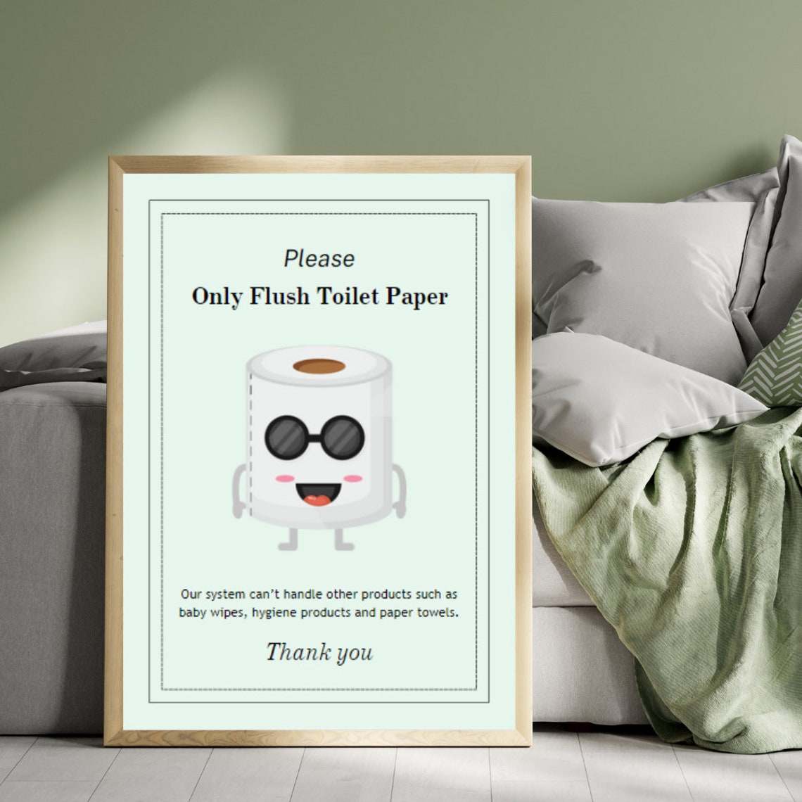 Flush Toilet Paper Digital Poster in JPG File A3 flush Toilet Paper ...