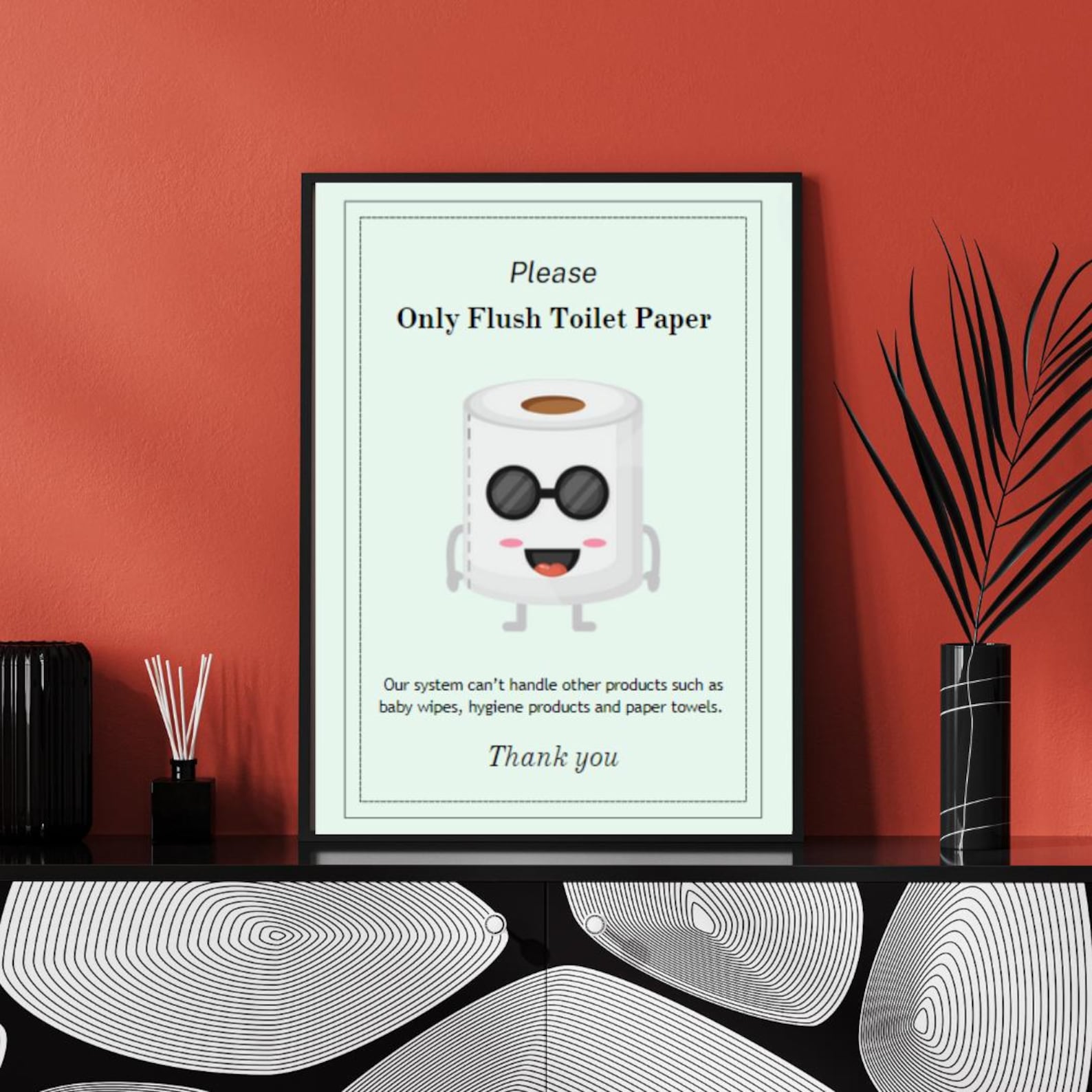 Flush Toilet Paper Digital Poster in JPG File - A3 + "flush Toilet ...