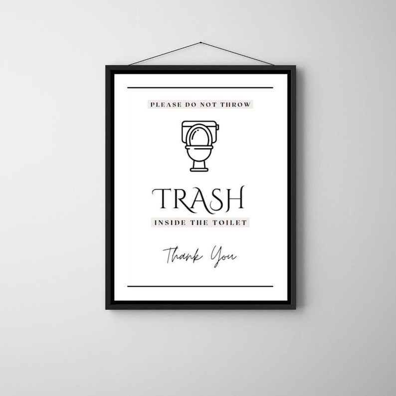 Toilet Sign, A4 Format, in Files: 1 PDF and 1 JPG + 1 Editable Model on ...