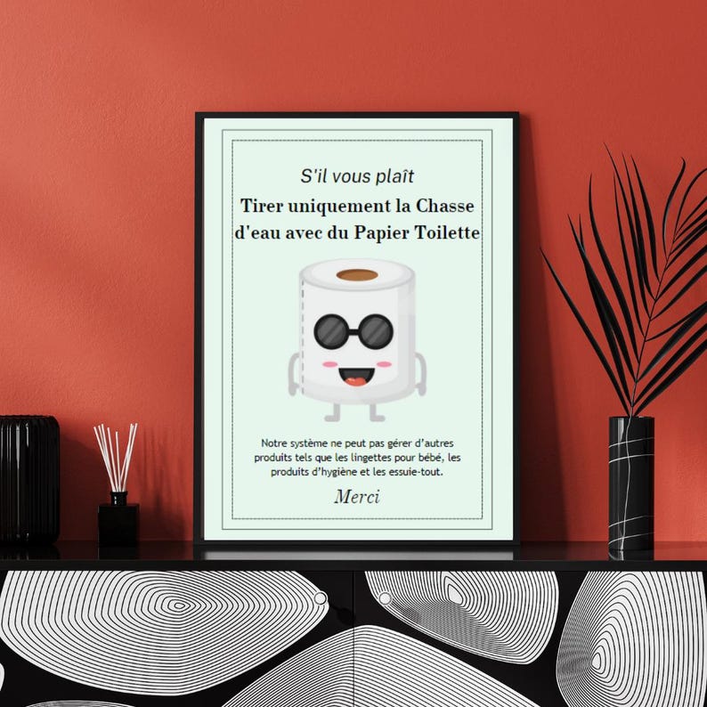 Flush Toilet Paper Digital Poster in JPG File A3 flush Toilet Paper ...