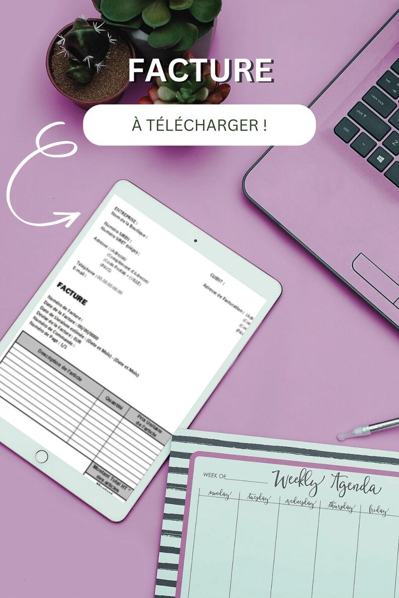 Excel Commercial Invoice Template, Self-employed, Form in French ...
