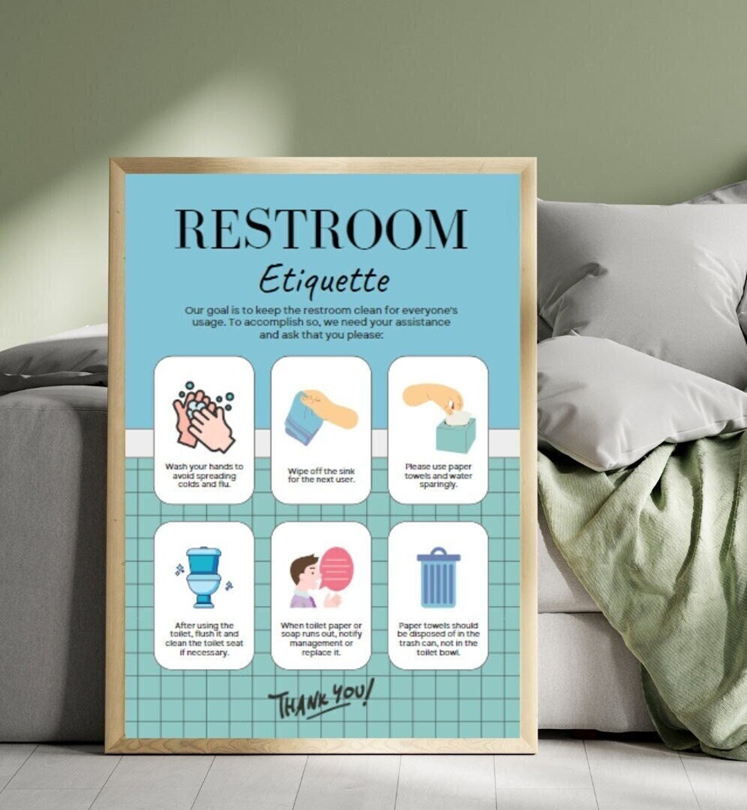Toilet Rules Digital Poster, A3, in JPG File + Toilet Rules Poster ...