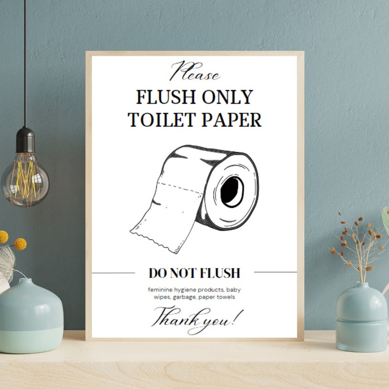 Flush Toilet Paper Digital Poster in JPG File - A3 + "flush Toilet ...