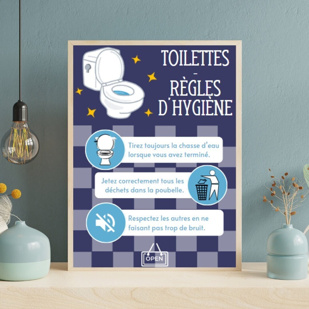 Toilet Rules Digital Poster, A3, in JPG File Toilet Rules Poster ...