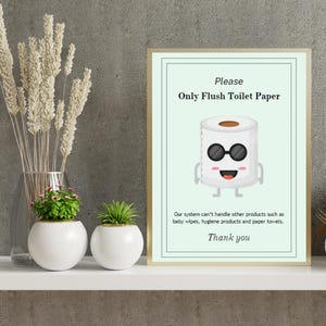 Flush Toilet Paper Digital Poster in JPG File - A3 + "flush Toilet ...