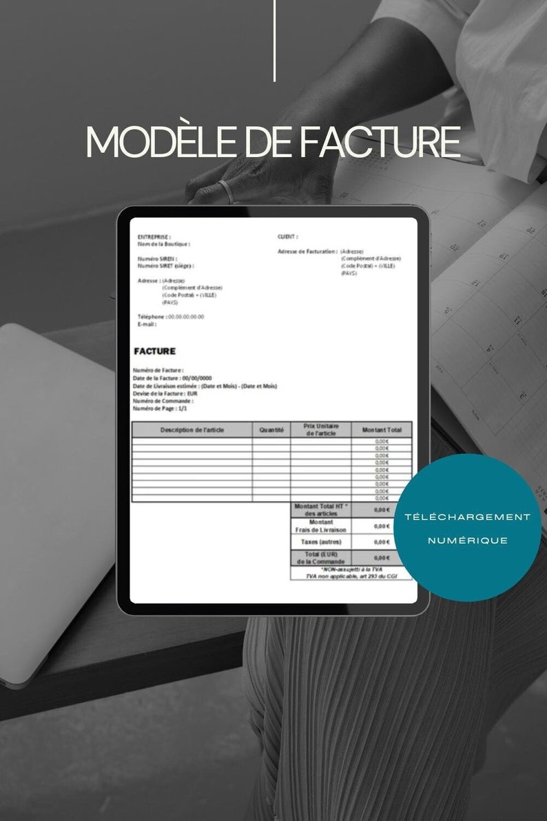 Excel Commercial Invoice Template, Self-employed, Form in French ...