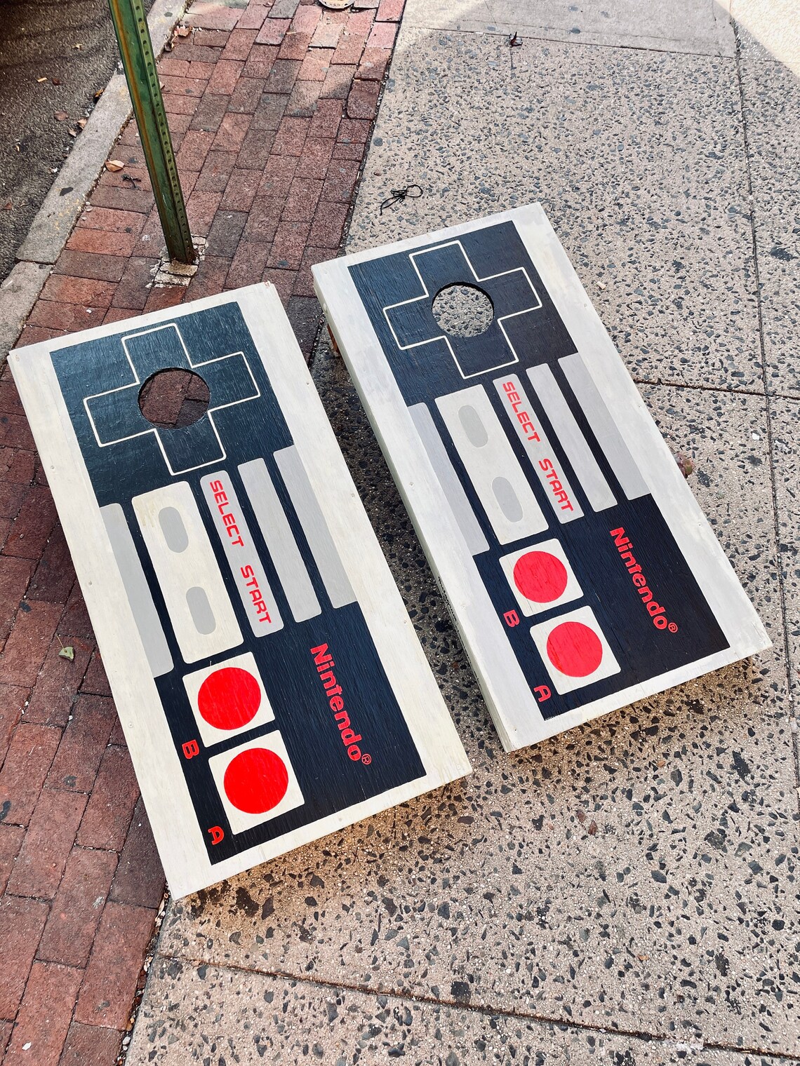 Handmade/painted Old School Nintendo Controller Cornhole Boards and ...