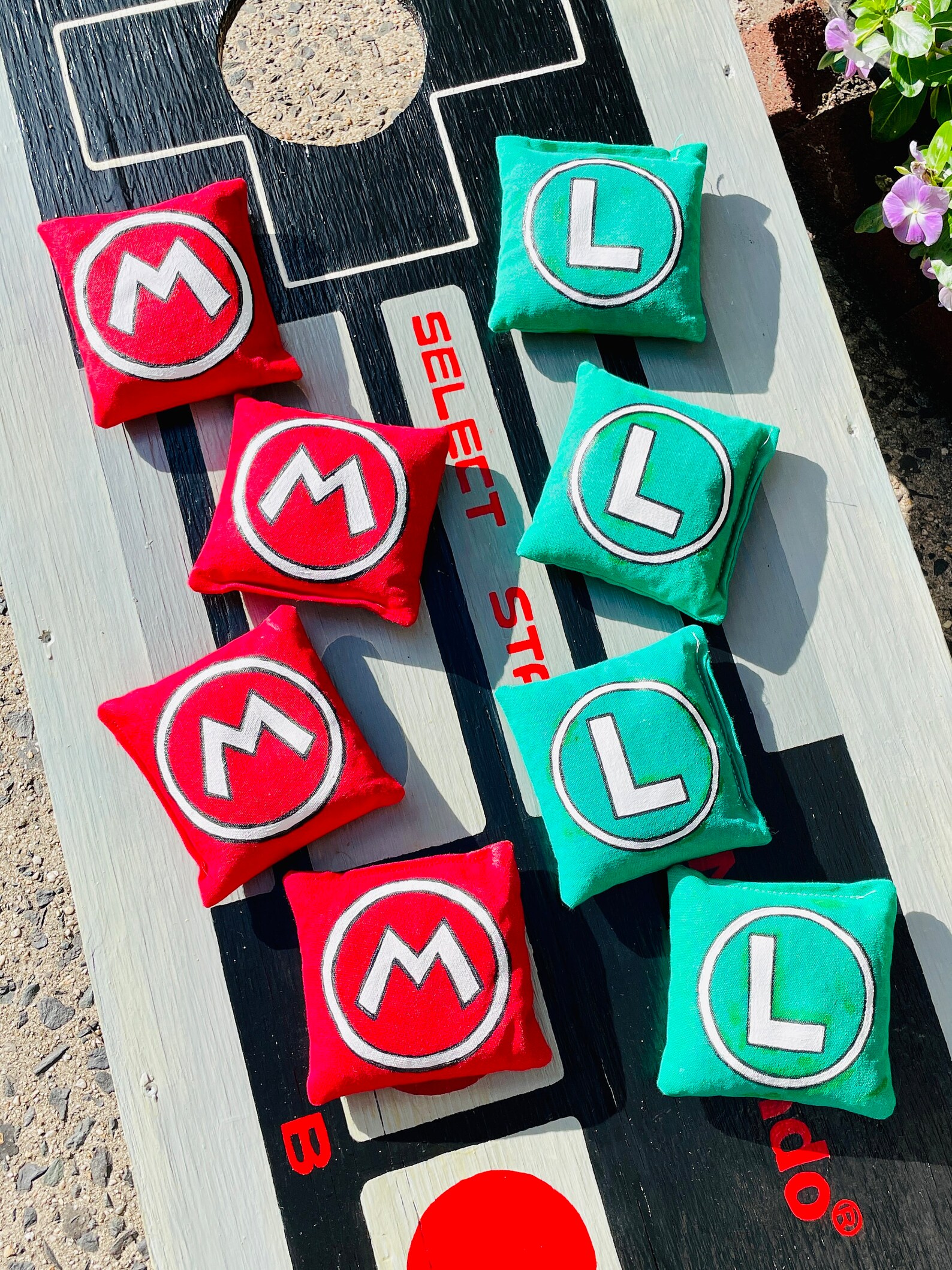 Handmade/painted Old School Nintendo Controller Cornhole Boards and ...