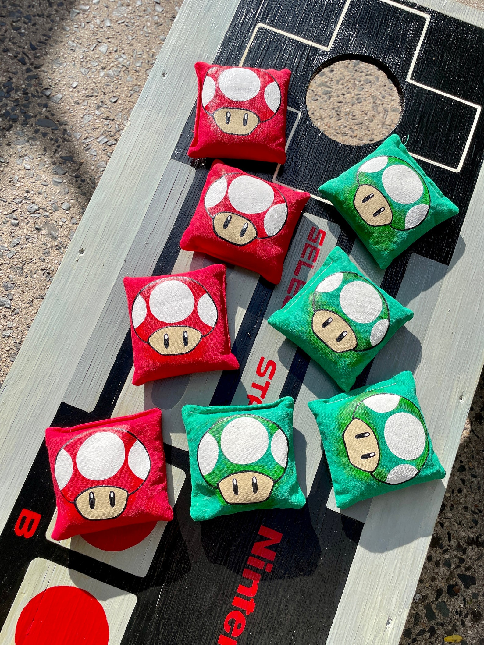 Handmade/painted Old School Nintendo Controller Cornhole Boards and ...