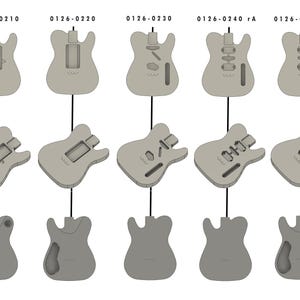 Telecaster Body - Electric Guitar - CAD Model - 10 Variants - .step ...