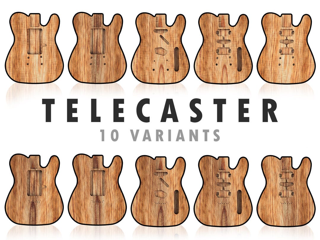 Telecaster Body - Electric Guitar - CAD Model - 10 Variants - .step ...