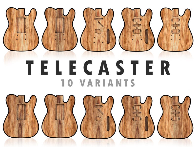 Telecaster Body - Electric Guitar - CAD Model - 10 Variants - .step ...