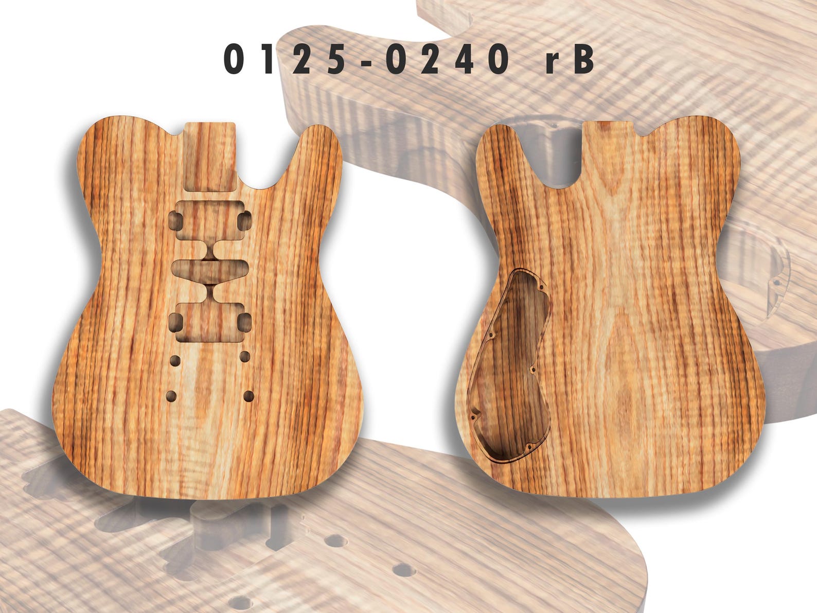 Telecaster Body - Electric Guitar - CAD Model - 10 Variants - .step ...