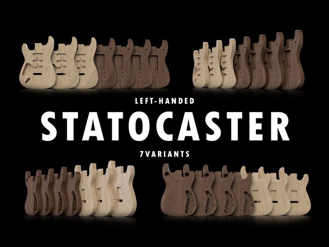 Left-handed Stratocaster Body - Electric Guitar - CAD Model - 7 ...