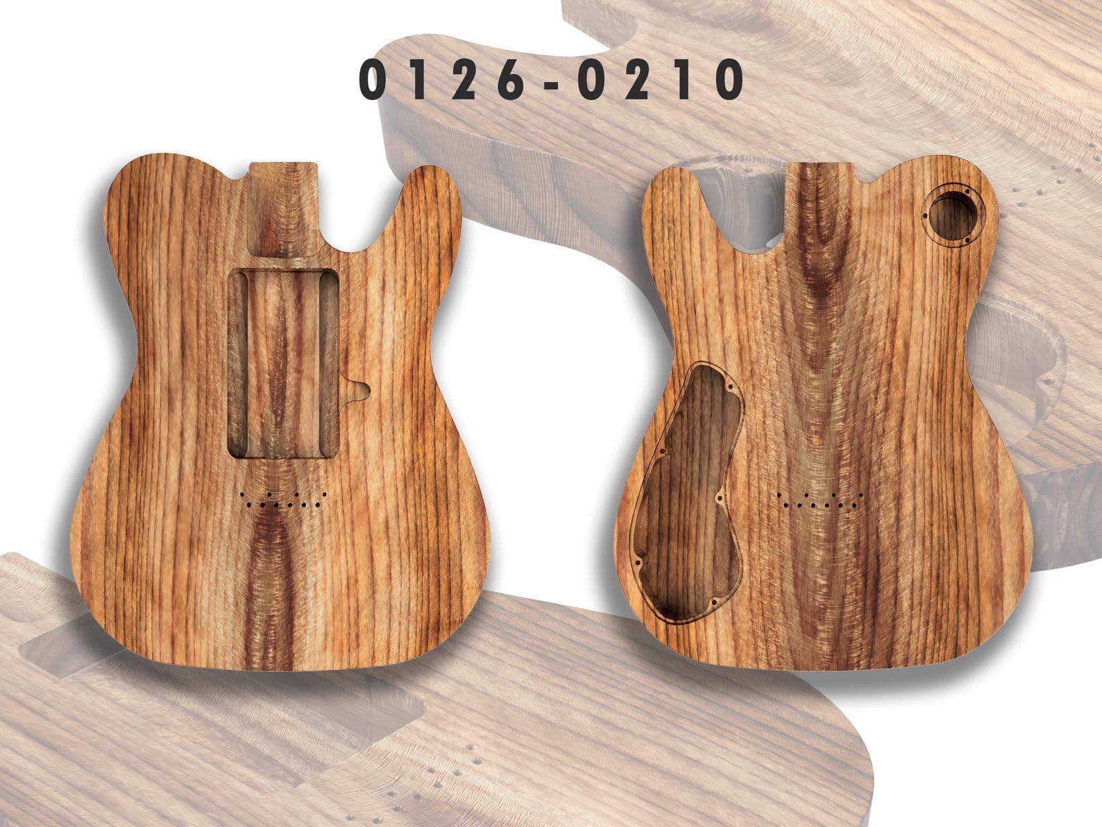 Telecaster Body - Electric Guitar - CAD Model - 10 Variants - .step ...
