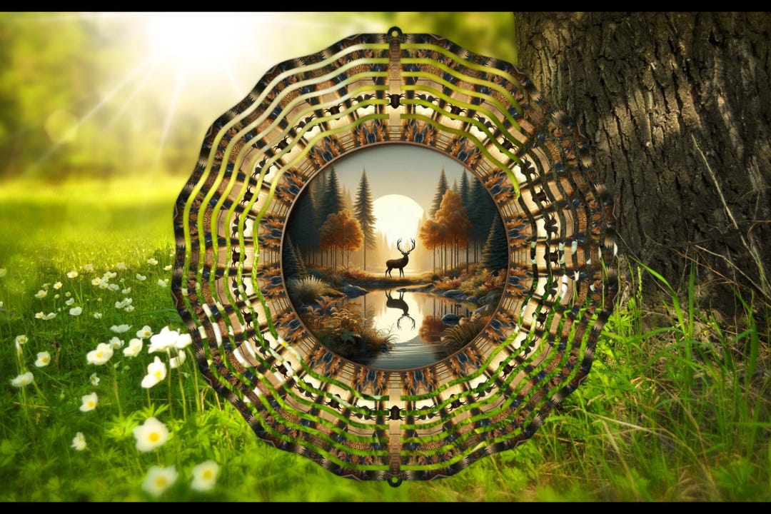 Reflective Deer Wind Spinner, Deer, Outdoor Decor, Yard Art, Wind ...