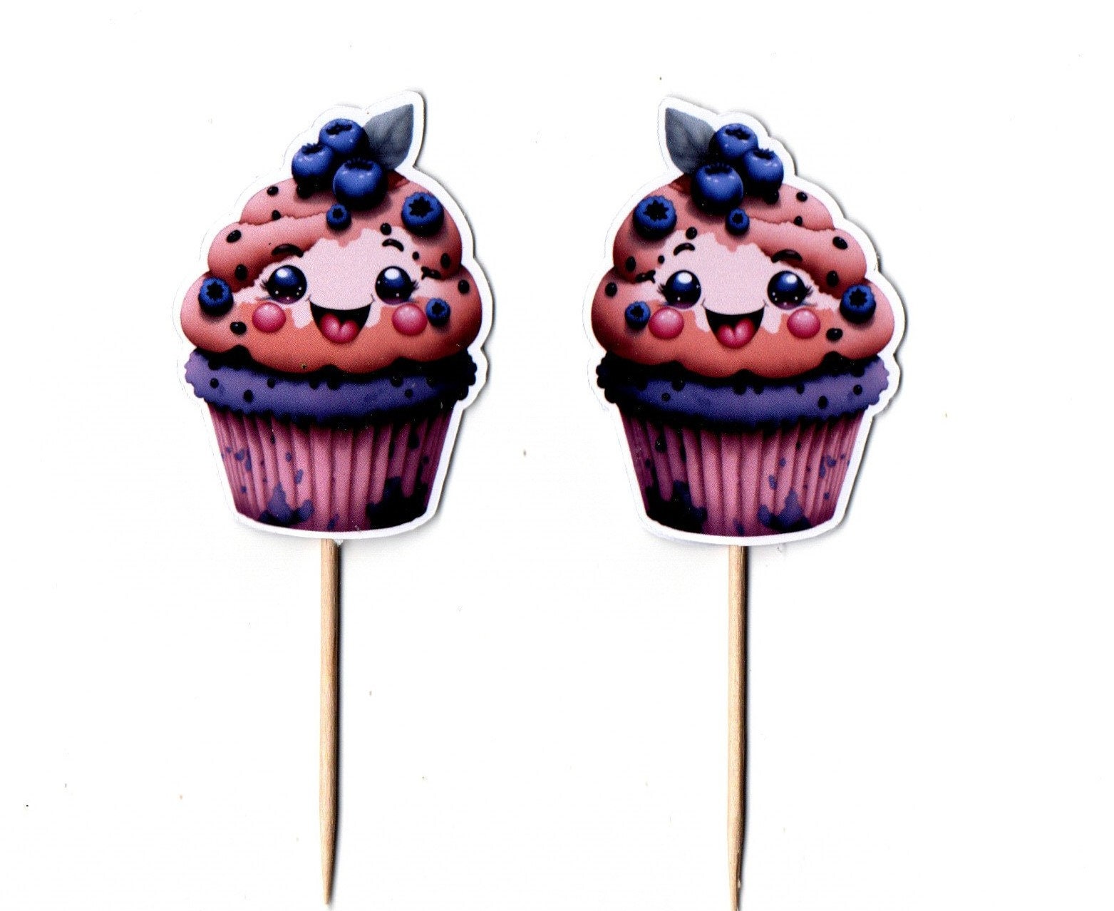 Blueberry Muffin Toppers, Blueberry Muffin Cupcake Toppers. 12 Double ...