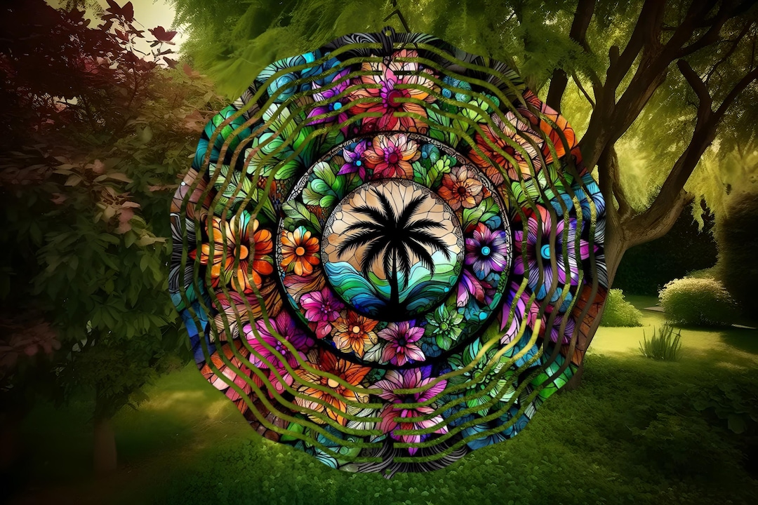 Tropical Palm Tree Wind Spinner: Aluminum Outdoor Decor - Etsy