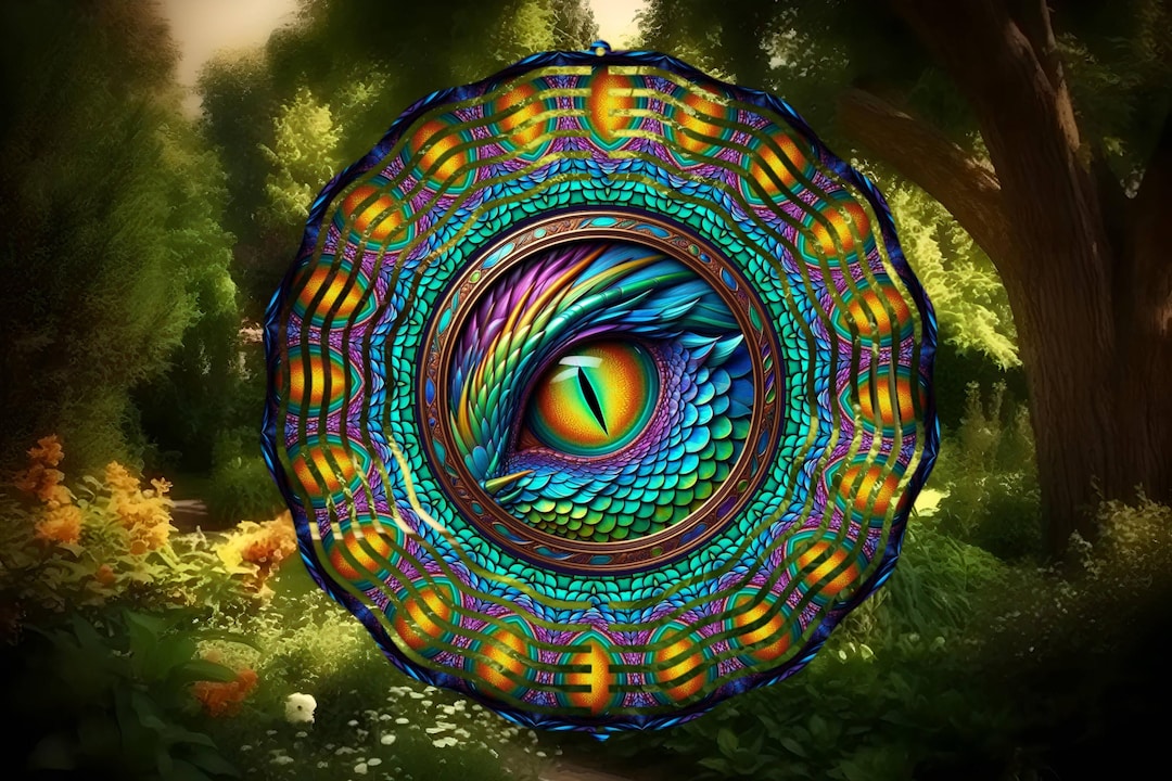 Dragon Eye Wind Spinner: Fantasy Outdoor Yard Art - Etsy