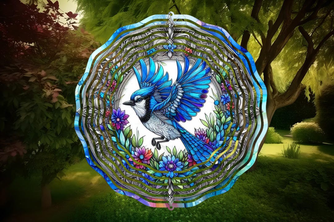 Blue Jay Wind Spinner: Aluminum Metal Bird Yard Art - Etsy