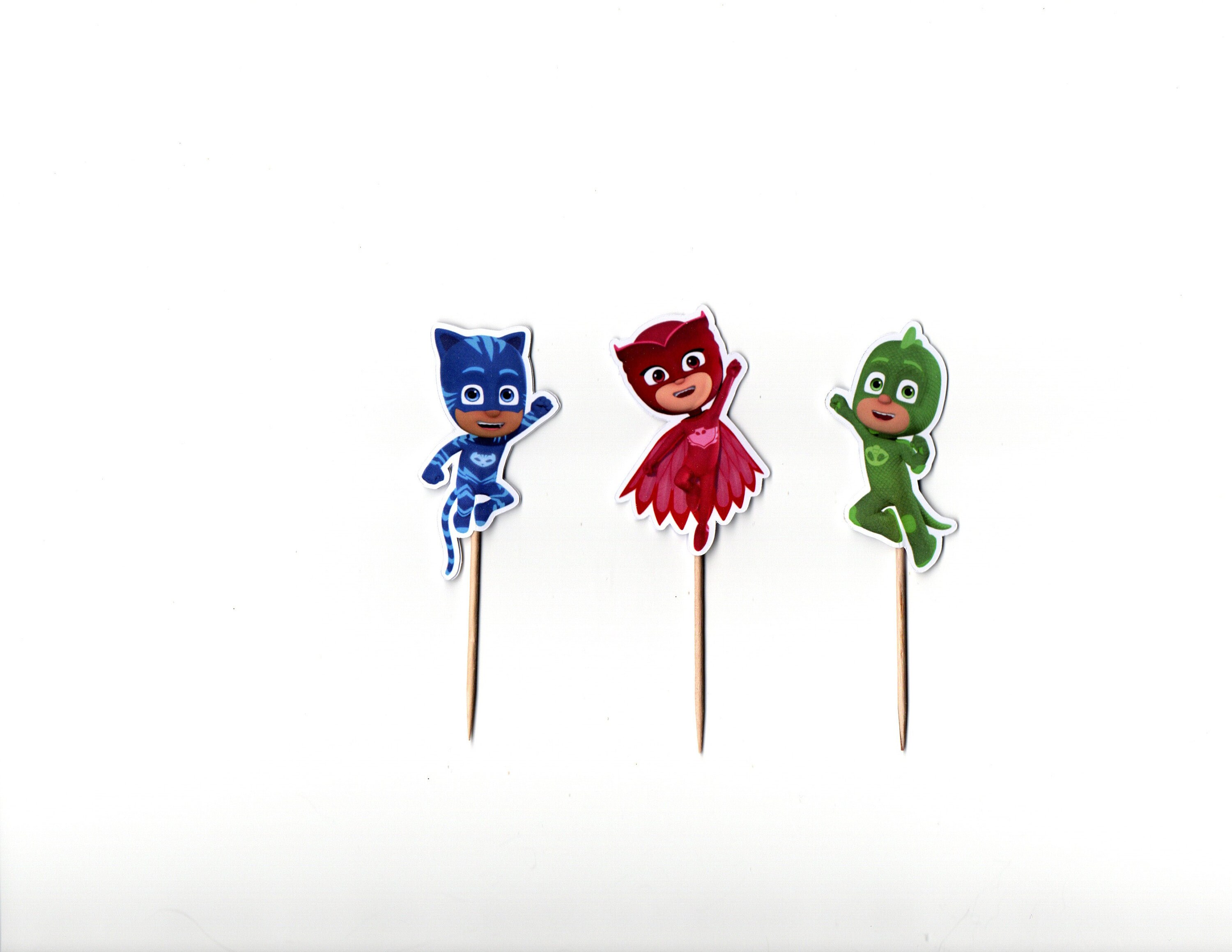 Mask Kid Toppers, Cartoon Cupcake Toppers, Mask Cake Topper, 12 Double ...