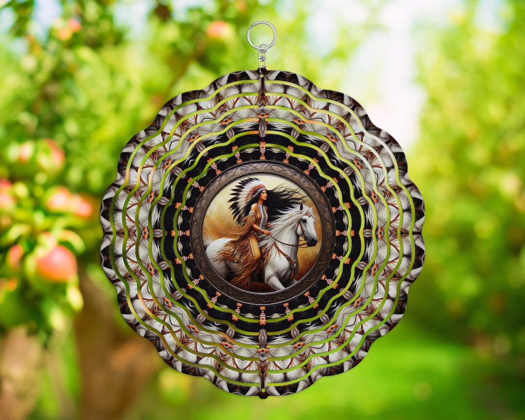 Native American Princess Wind Spinner: Aluminum Outdoor Decor - Etsy